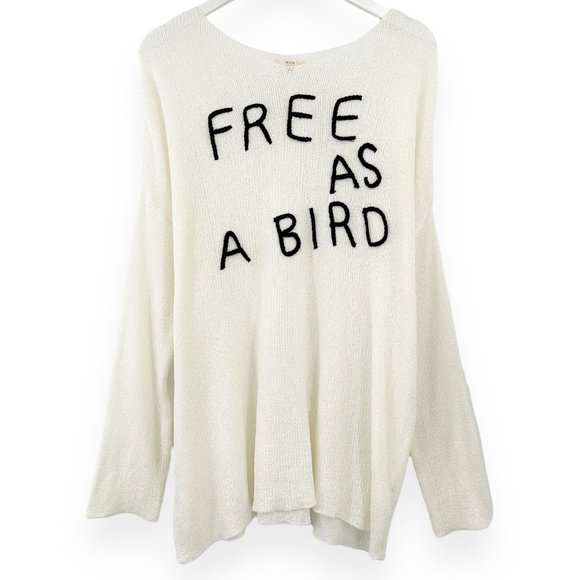Le Lis | Sweaters | Le Lis White Free As A Bird Oversized Sweater Sz L ...